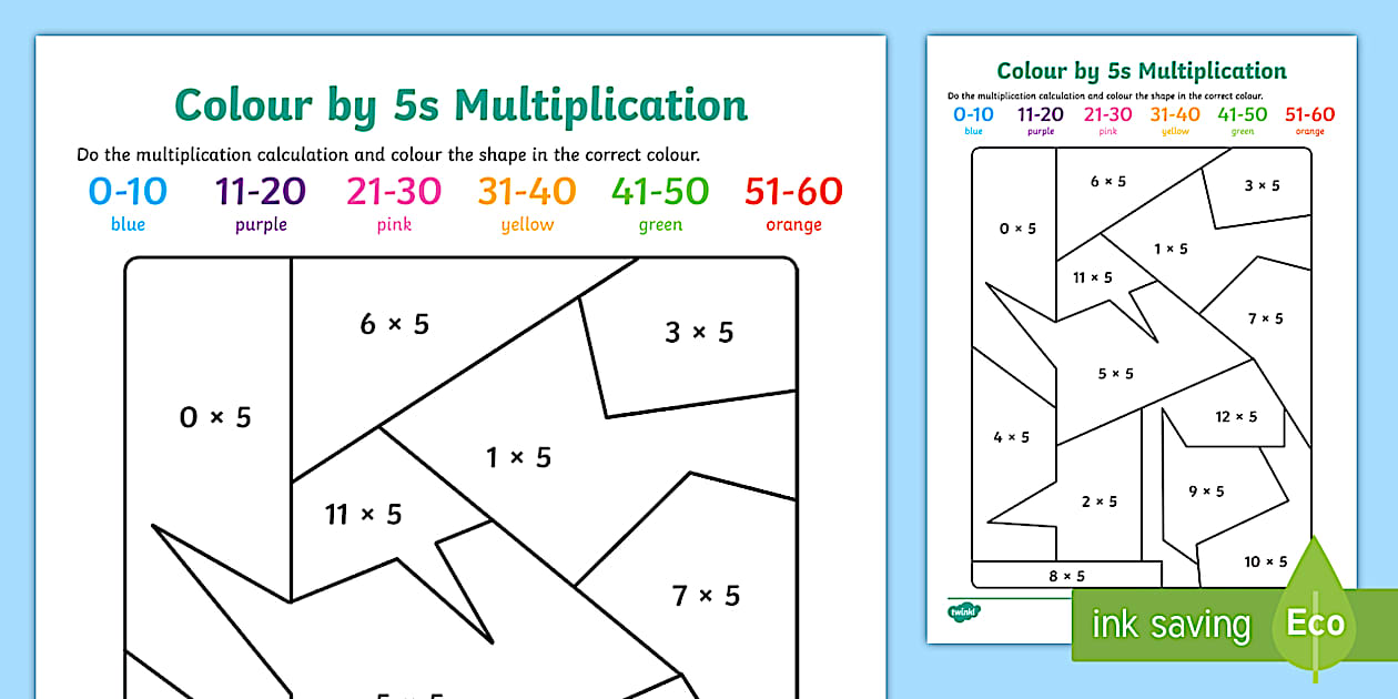 Colour by 5s Multiplication (teacher made) - Twinkl