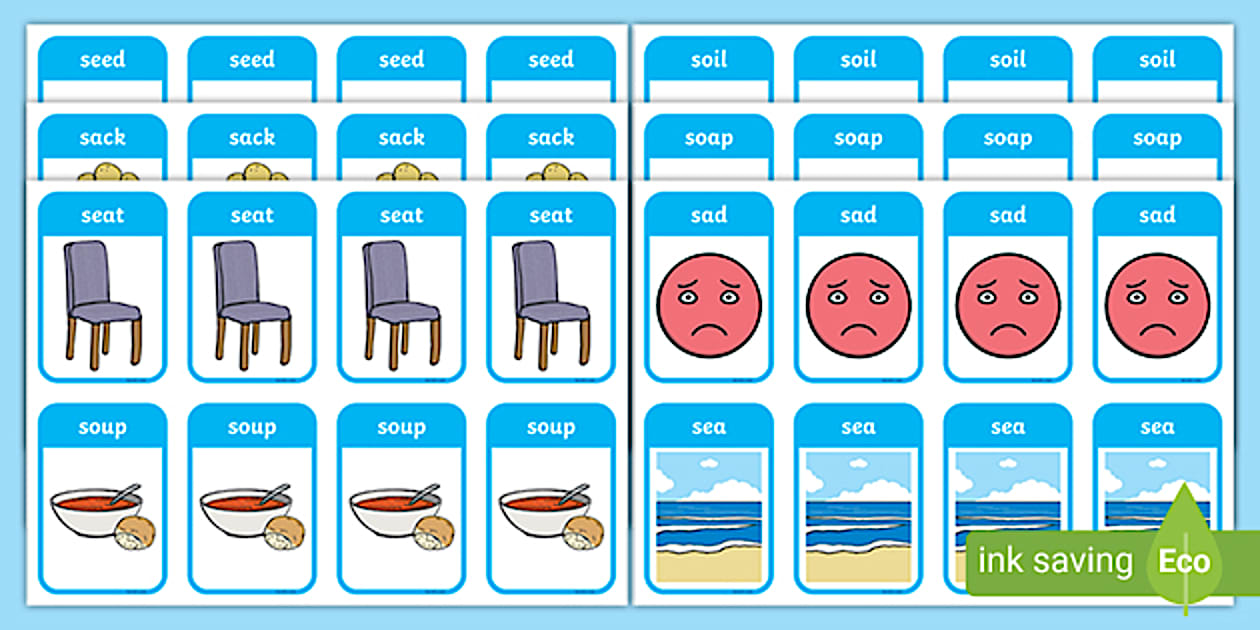 Dyslexic Initial 's' Sound Playing Cards (teacher made)
