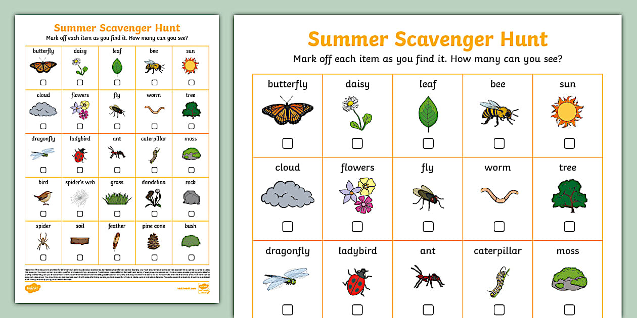 Summer Scavenger Hunt (teacher made) - Twinkl