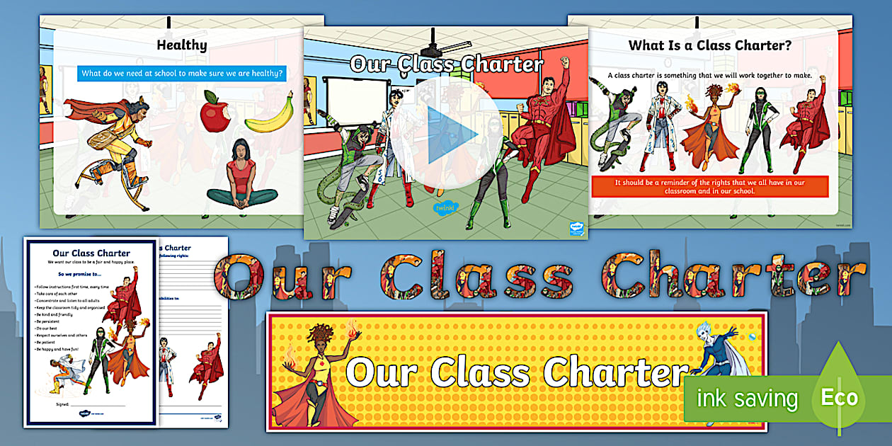 Our Class Charter Superhero-Themed Resource Pack - Twinkl