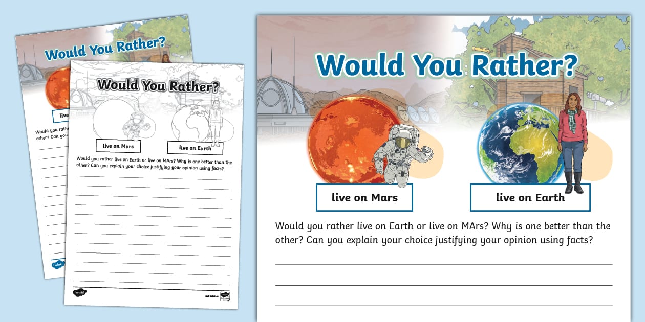 Would You Rather? Living on Planets Opinion Template