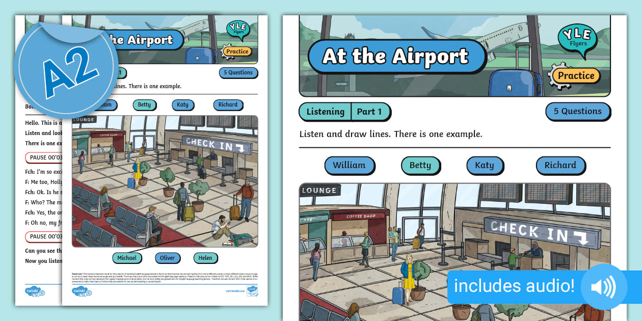 YLE Flyers Listening Exam - Part 1 with Twinkl - Twinkl