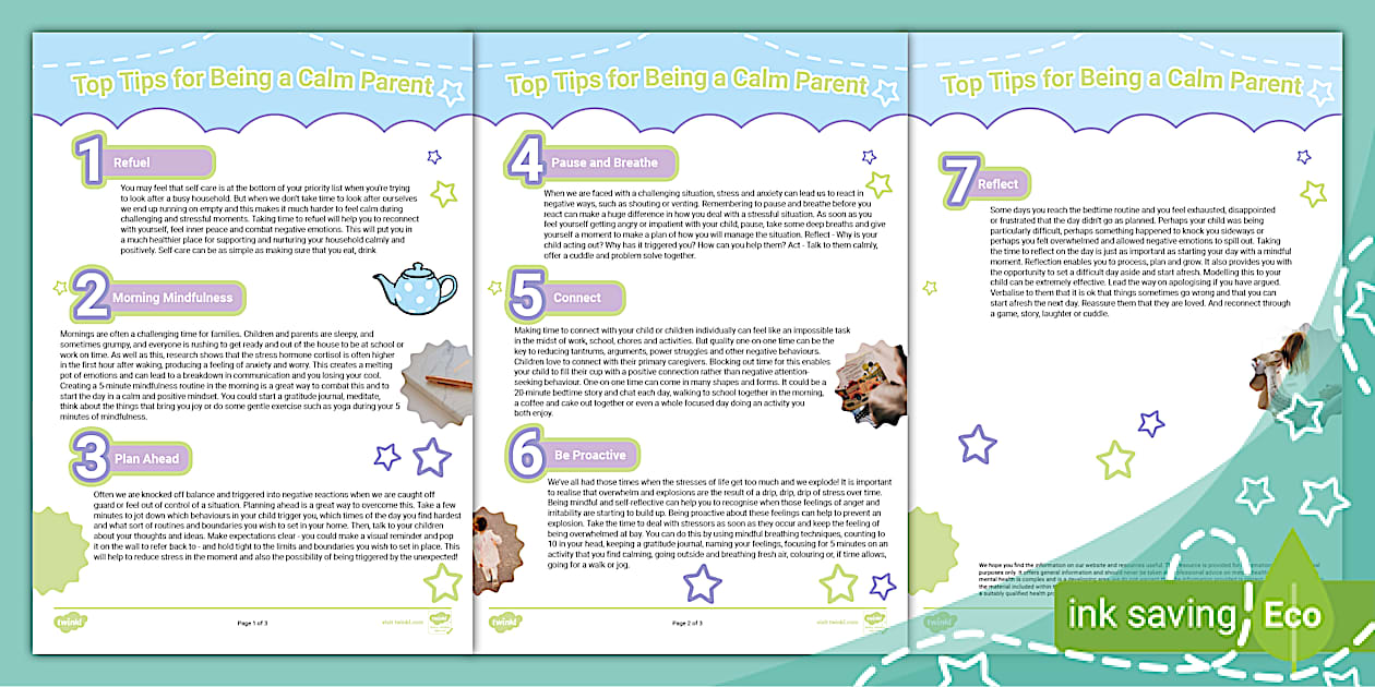 Top Tips for Being a Calm Parent (teacher made) - Twinkl