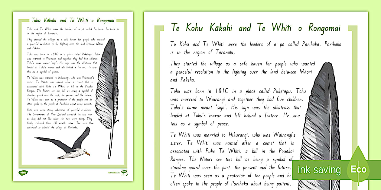 Founders of Parihaka Fact File