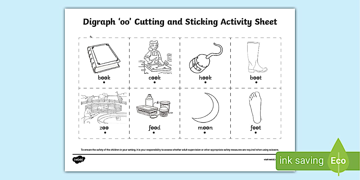 Digraph 'oo' Activity Sheet (teacher made) - Twinkl