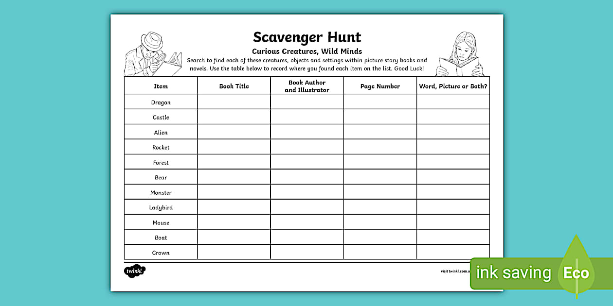 Curious Creatures Wild Minds Scavenger Hunt (Teacher-Made)
