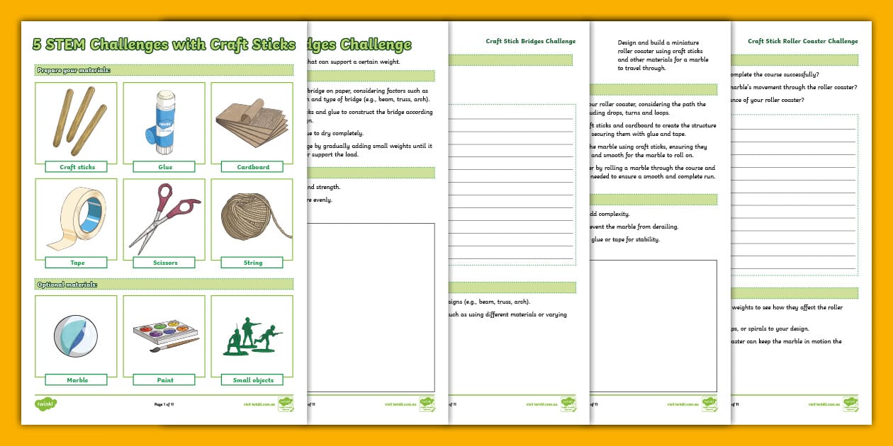 5 STEM Challenges with Craft Sticks