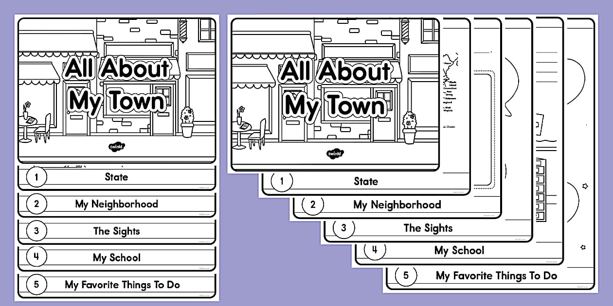 All About My Town Flipbook for K-2nd Grade (teacher made)
