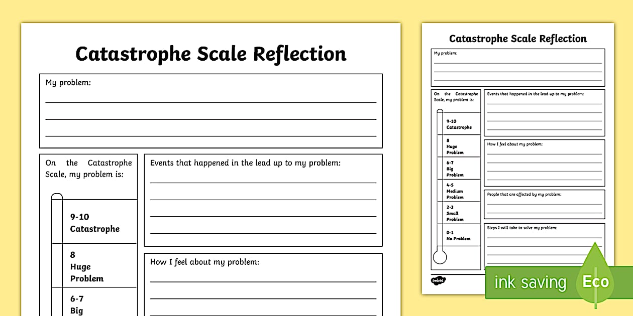 Catastrophe Scale Reflection Worksheet (Teacher-Made)