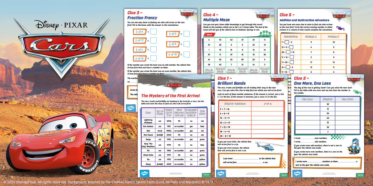 👉 Cars: Maths Mystery Activity [Ages 5-6] (teacher made)