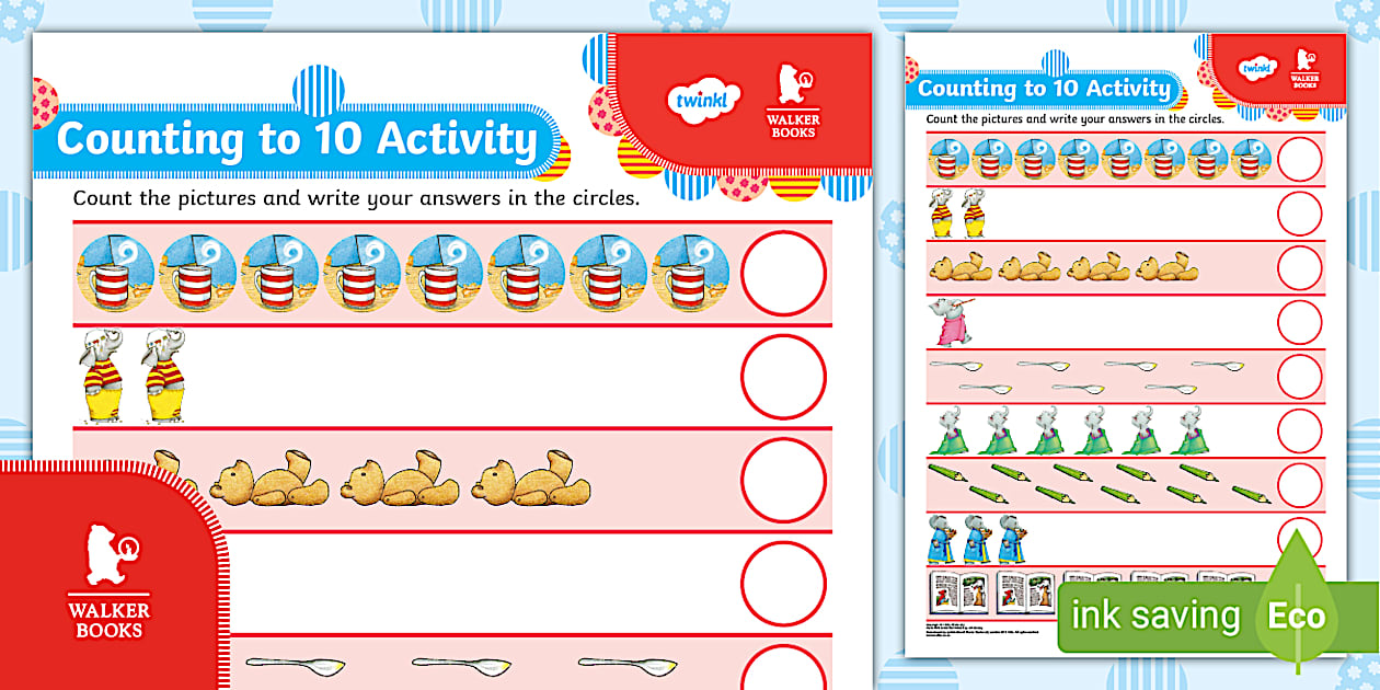 FREE! - 👉 Five Minutes' Peace: Counting to 10 Activity | Twinkl
