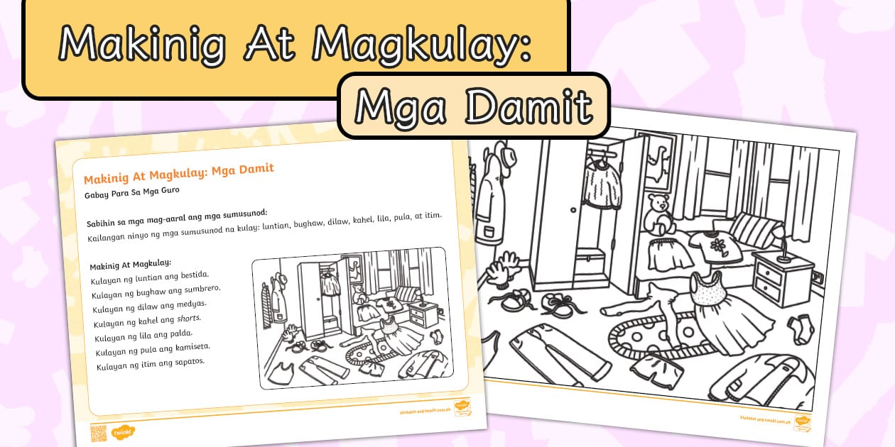 Makinig At Magkulay: Mga Damit | Grade 1 | Twinkl PH