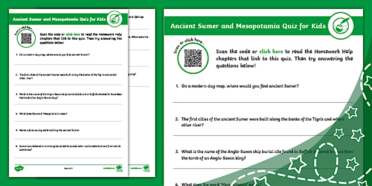Ancient Sumer and Mesopotamia Quiz for Kids (teacher made)
