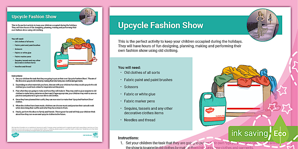 Clothes Upcycling Fashion Show Activity (teacher made)
