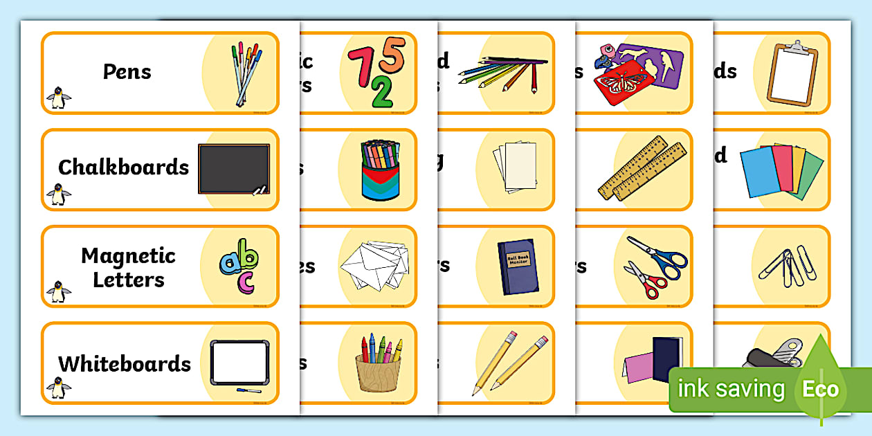 Penguin Themed Editable Writing Area Resource Labels