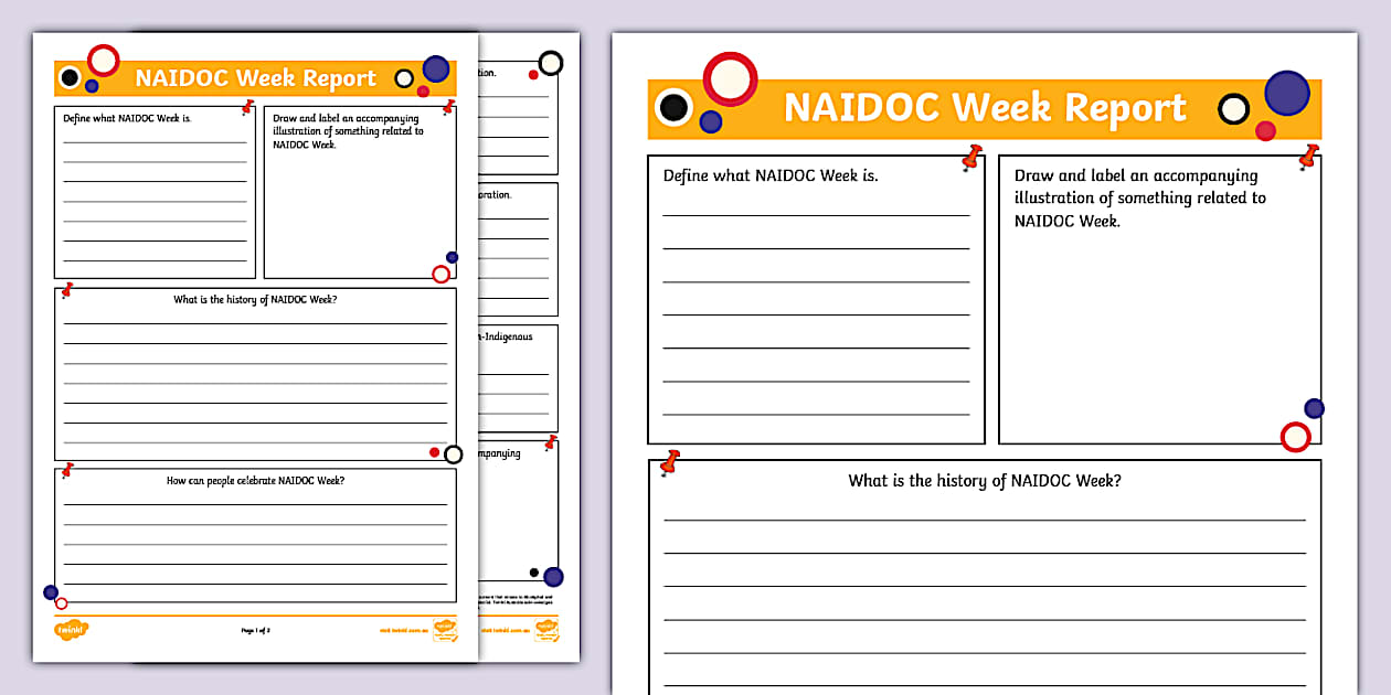 NAIDOC Week Report Worksheet | Primary Teaching Resources