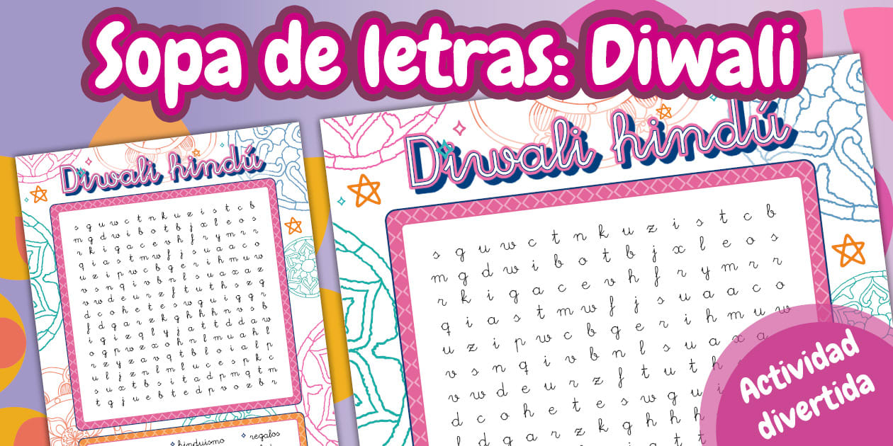 * NEW * Ficha de actividad: Sopa de letras - Diwali hindú