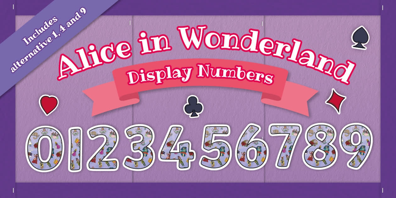 Alice in Wonderland Display Numbers | Twinkl