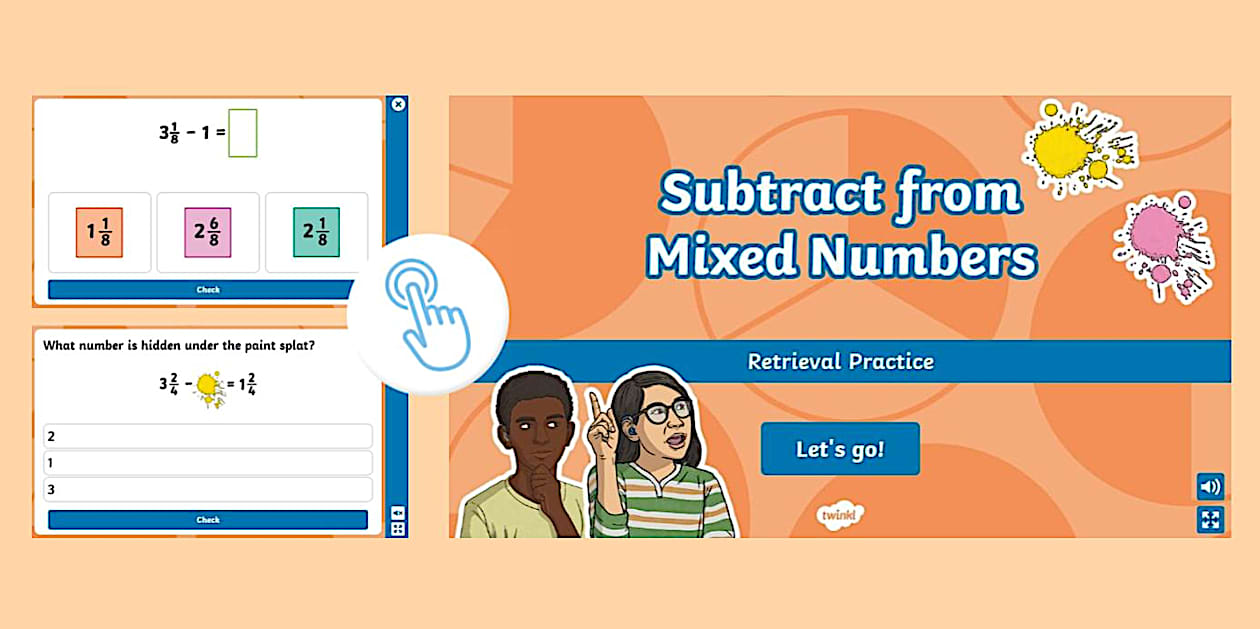 Retrieval Practice: Subtract from Mixed Numbers Maths Interactive Quiz