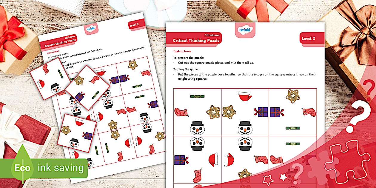 Christmas Critical Thinking Jigsaw Puzzle – L2 - Twinkl