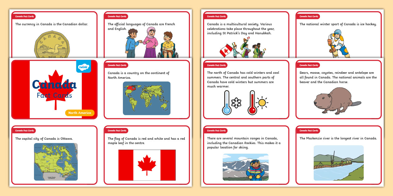 KS1 Canada Fact Cards - Geography (teacher made) - Twinkl