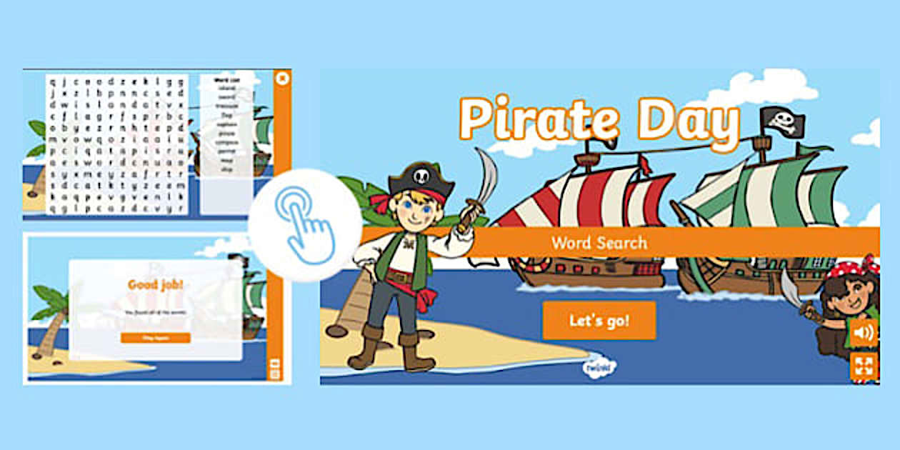 Interactive Pirate Day Word Search | Twinkl Virtual Resource