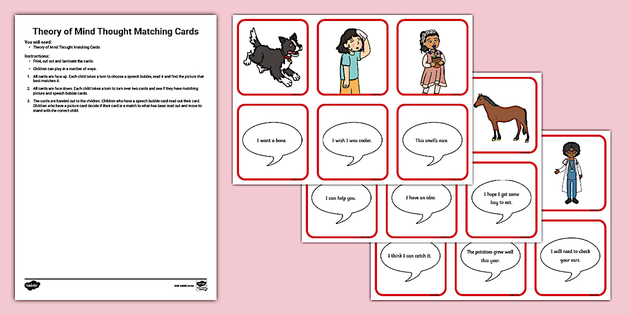 Theory of Mind Thought Matching Cards (Teacher-Made)