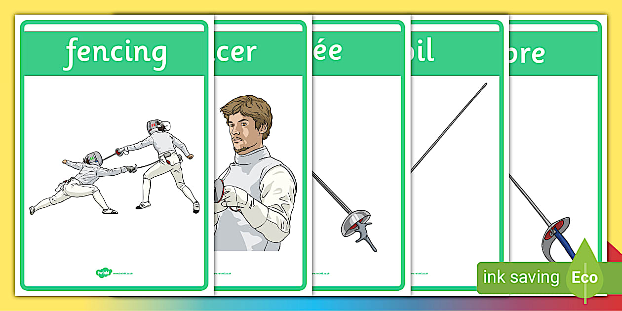 Fencing display, banner, poster, sign, activity, Olympic torch, events ...