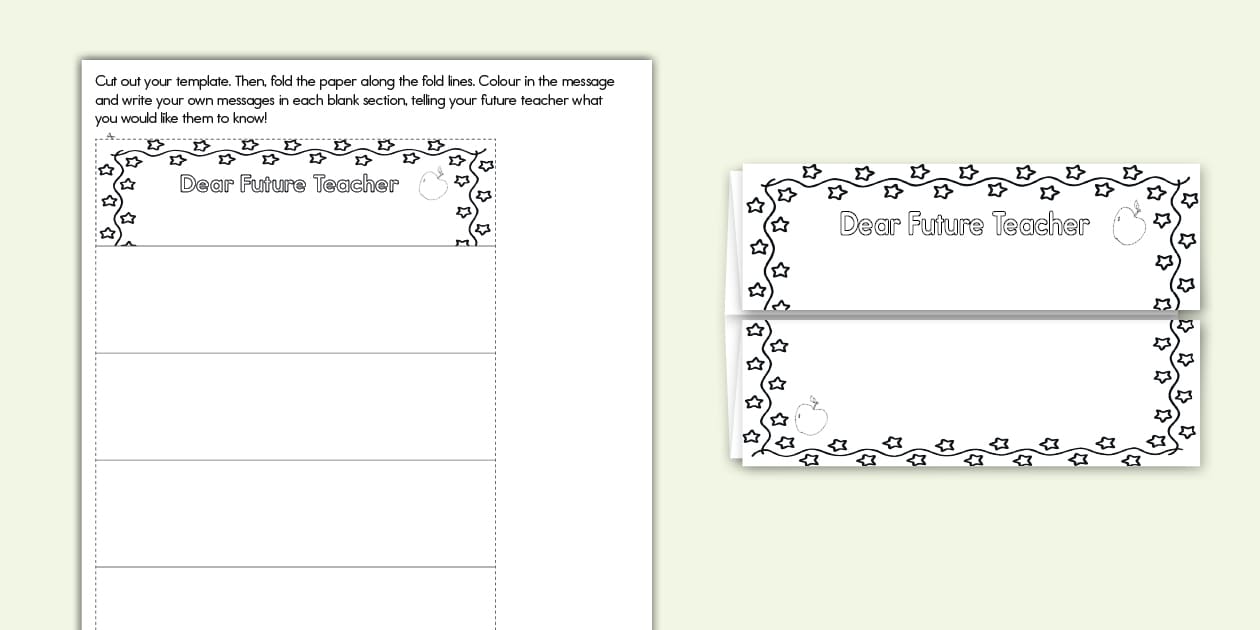 Dear Future Teacher Folding Art Template