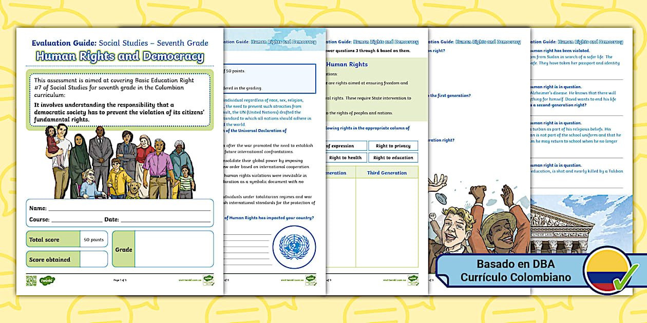 Human Rights Evaluation Guide (teacher made) - Twinkl