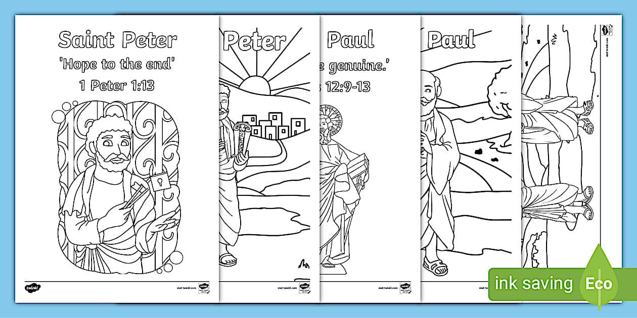 KS1 Saint Peter and Saint Paul Colouring Sheets - Twinkl