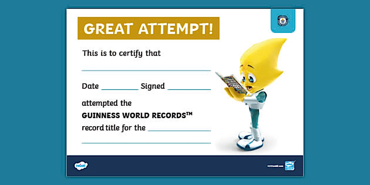 Guinness World Records at Home Certificate (teacher made)