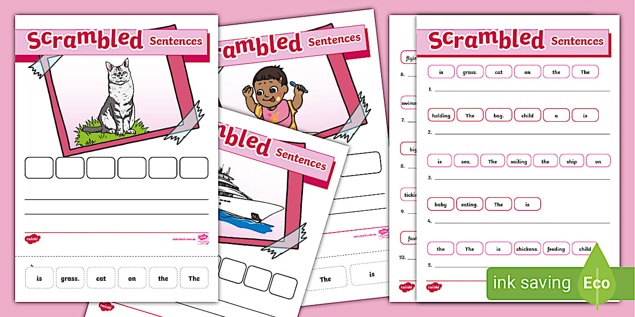 Unscramble the Sentences Activity Sheets (teacher made)