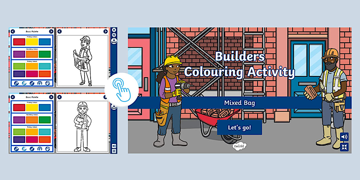 Builders Interactive Colouring (teacher made) - Twinkl