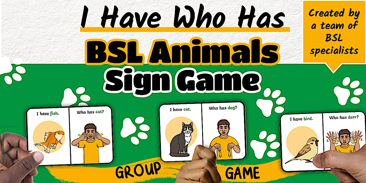 I have Who Has BSL Animal Sign Game