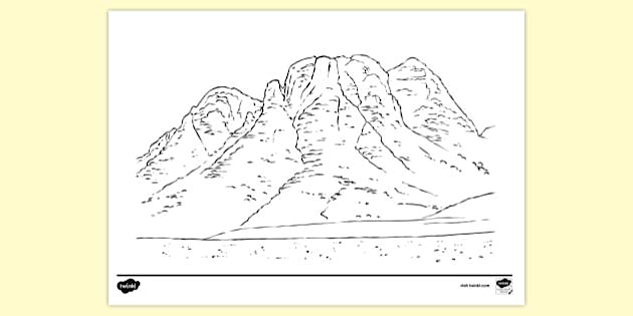 Mount Kenya Colouring Sheet