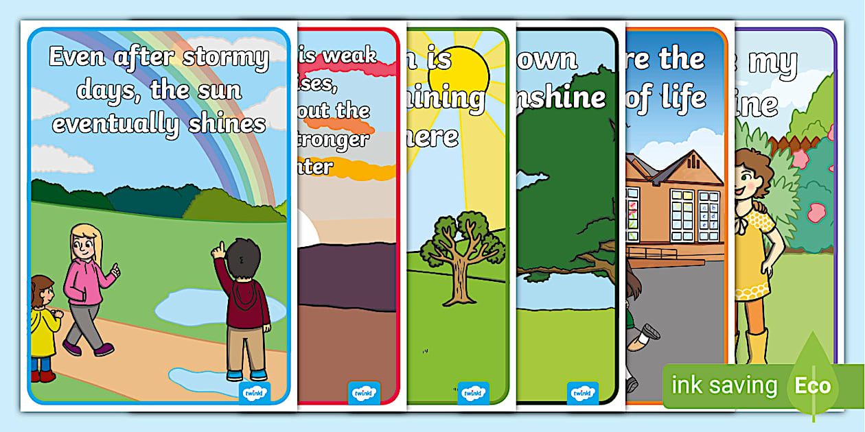 Inspirational Sunshine Quotes Display Posters | Twinkl | KS1