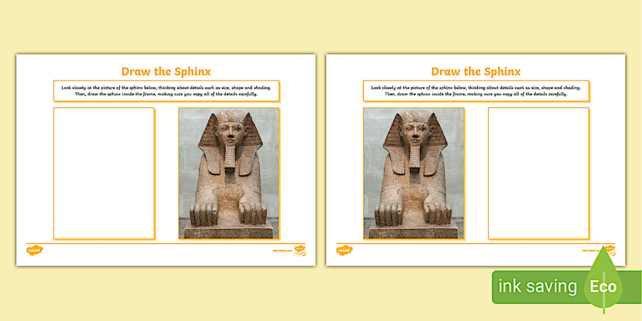 Draw the Sphinx Art Activity (Teacher-Made) - Twinkl