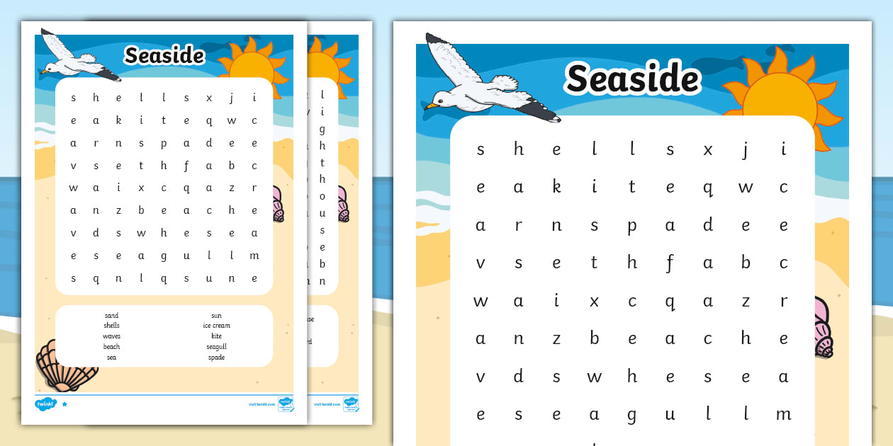 Seaside Word Search - Beach Word Search - Primary Resources