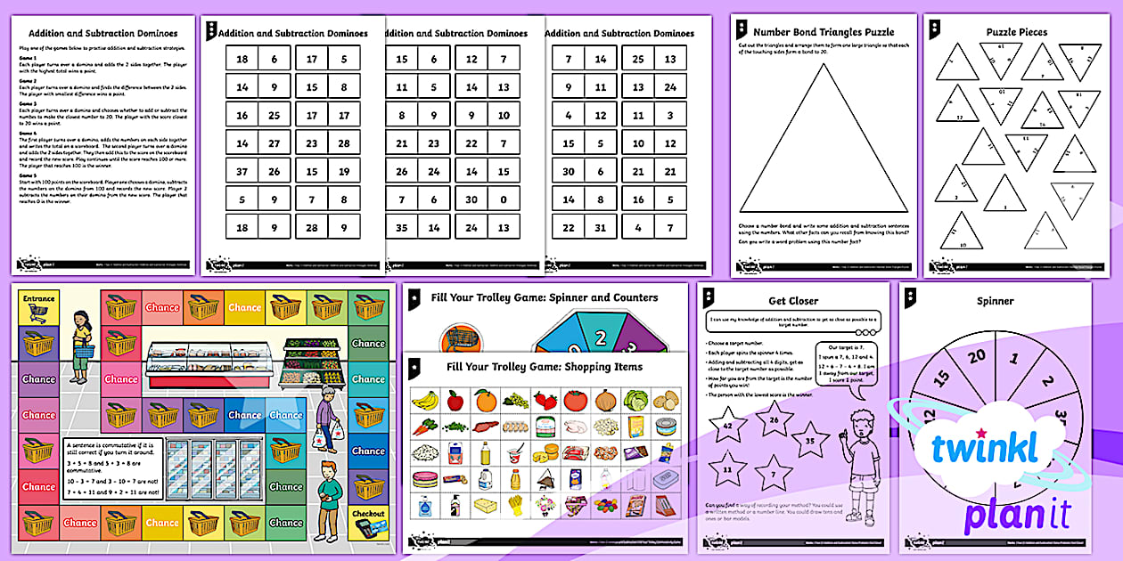 PlanIt Maths Y2 Addition and Subtraction Home Learning Activity Pack