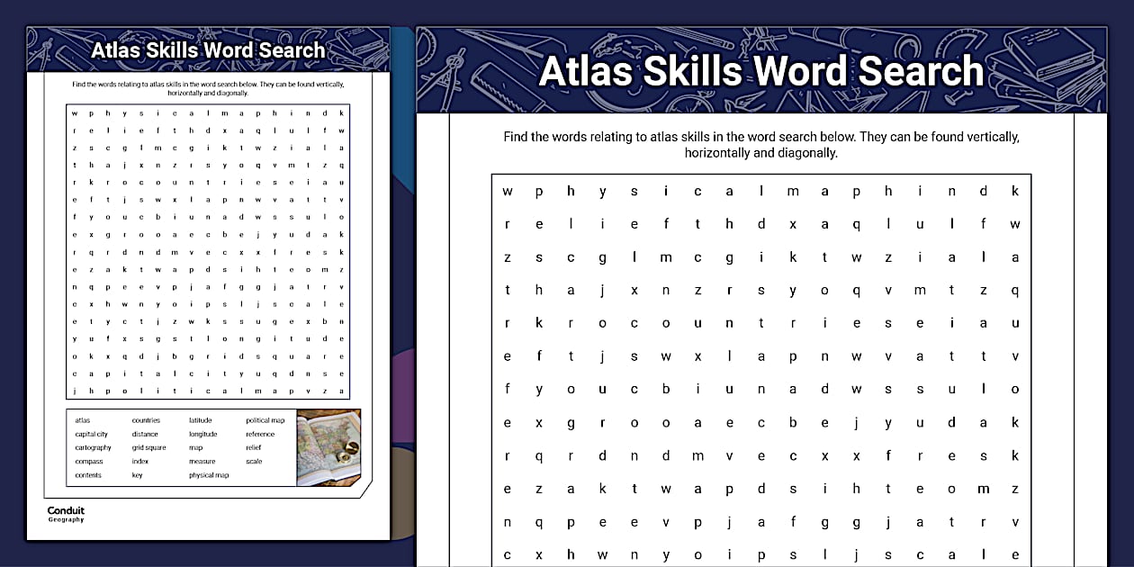 Atlas Skills Word Search (teacher made) - Twinkl