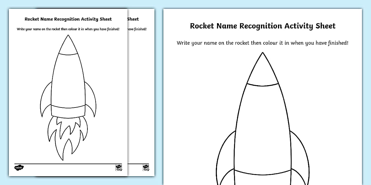 Rockets for Name Recognition Activity Sheet (teacher made)