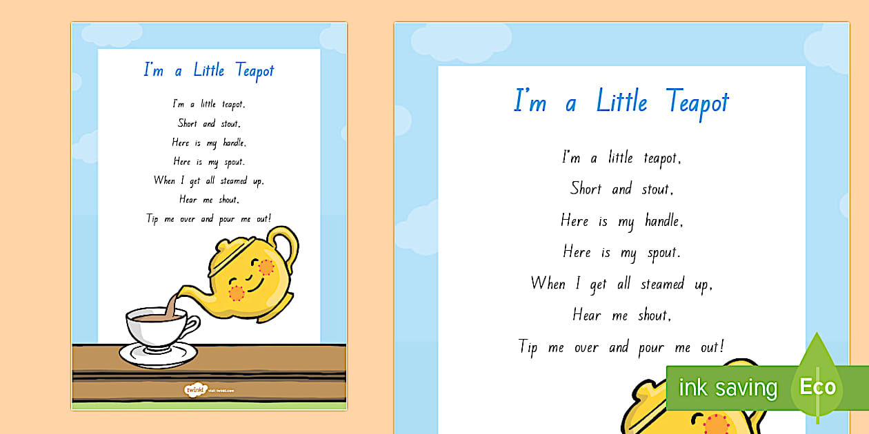 I'm A Little Teapot Display Poster (teacher made) - Twinkl