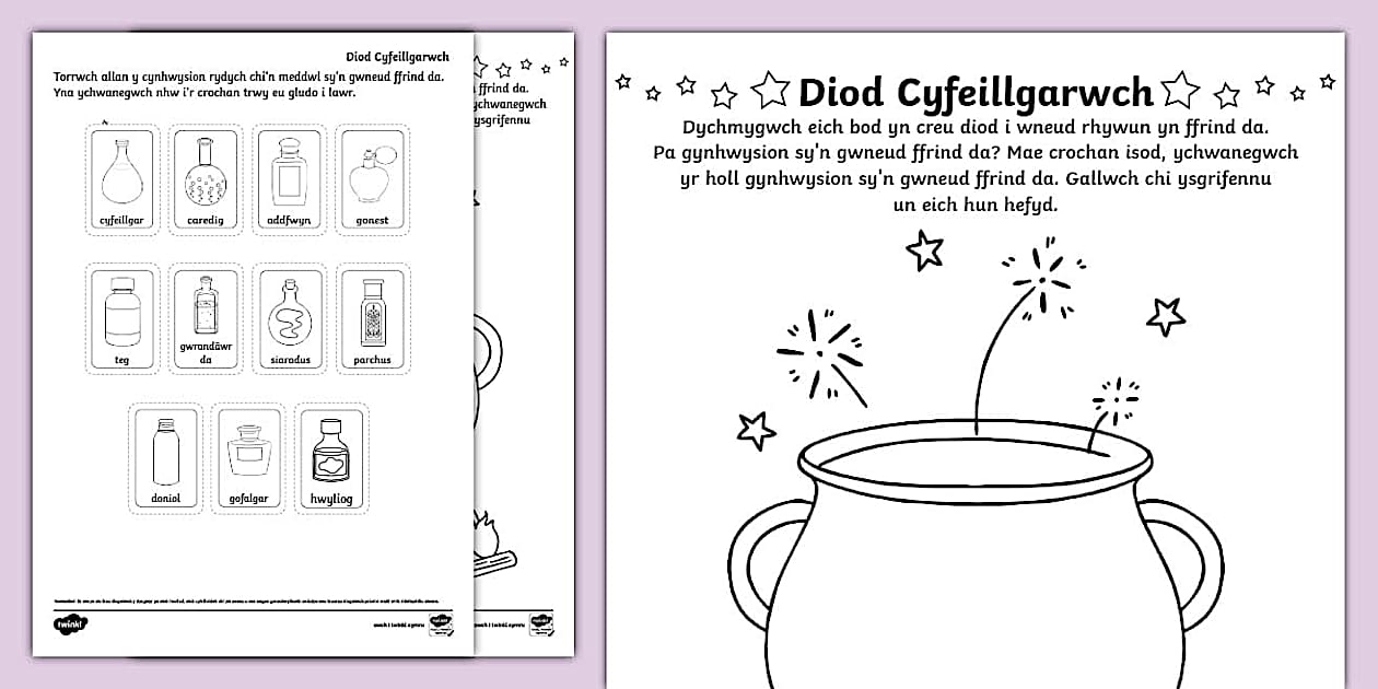 Taflen Weithgaredd Diod Cyfeillgarwch (Teacher-Made)