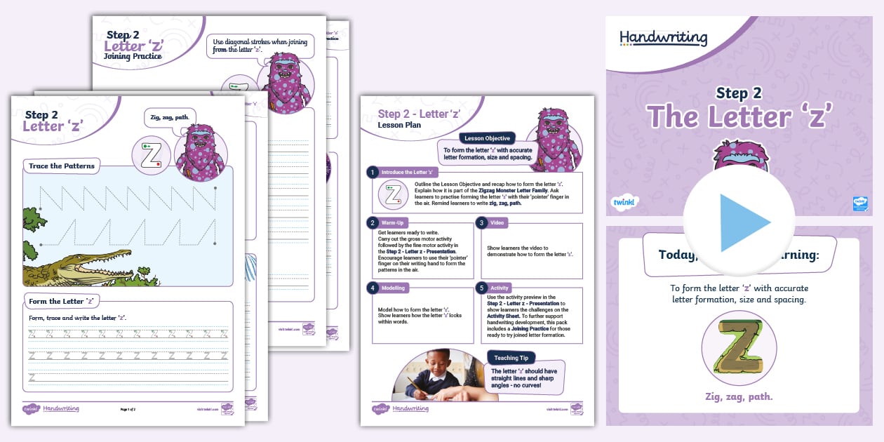 Twinkl Handwriting Scheme: Step 2 Letter 'z' Pack