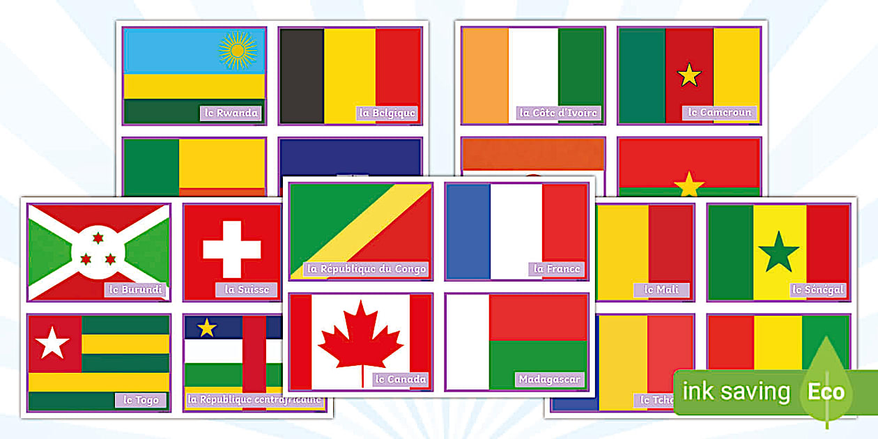 👉 French-Speaking Countries Flags Display Pack | Twinkl | KS2