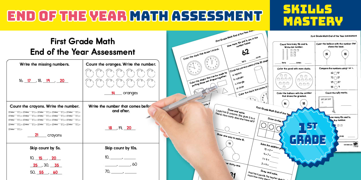 First Grade End of the Year Math Assessment (Lehrer gemacht)