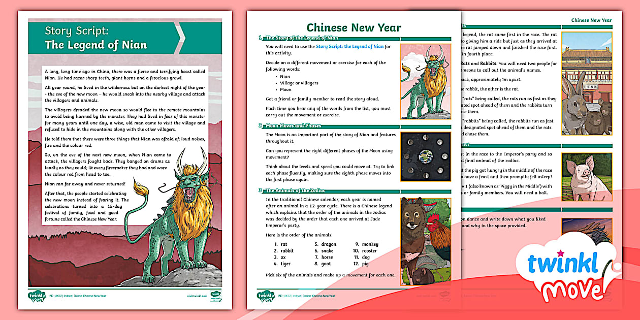 KS2 Dance Chinese New Year PE Homework Year of the Dragon