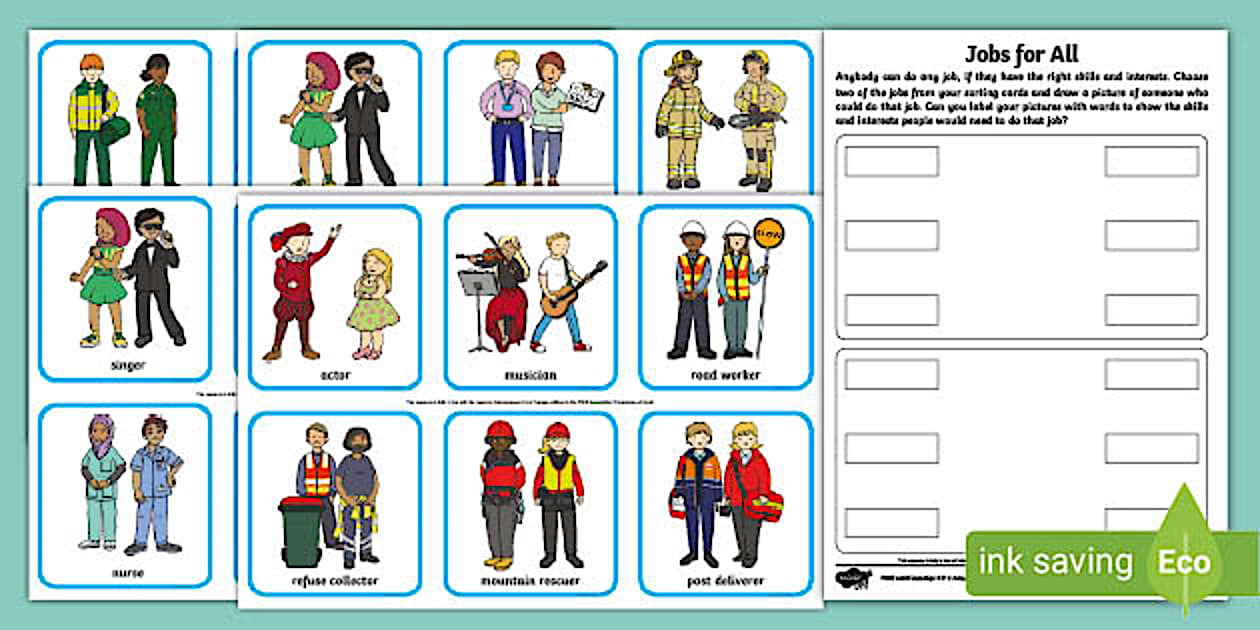 Goals and Aspirations KS1 Jobs for All Activity - Twinkl