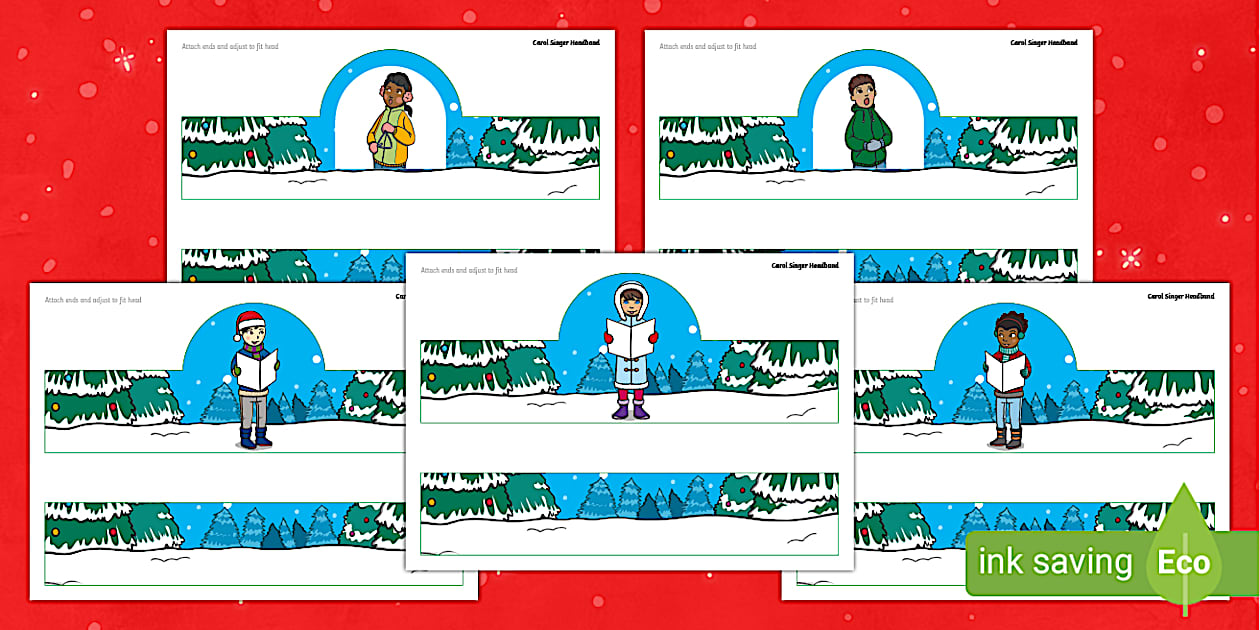 Carol Singer Role-Play Headbands (teacher made) - Twinkl